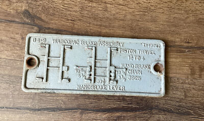 Railroad Train Car B4-9 Wabco Wabcopac Brake Assembly Diagram Sign ...