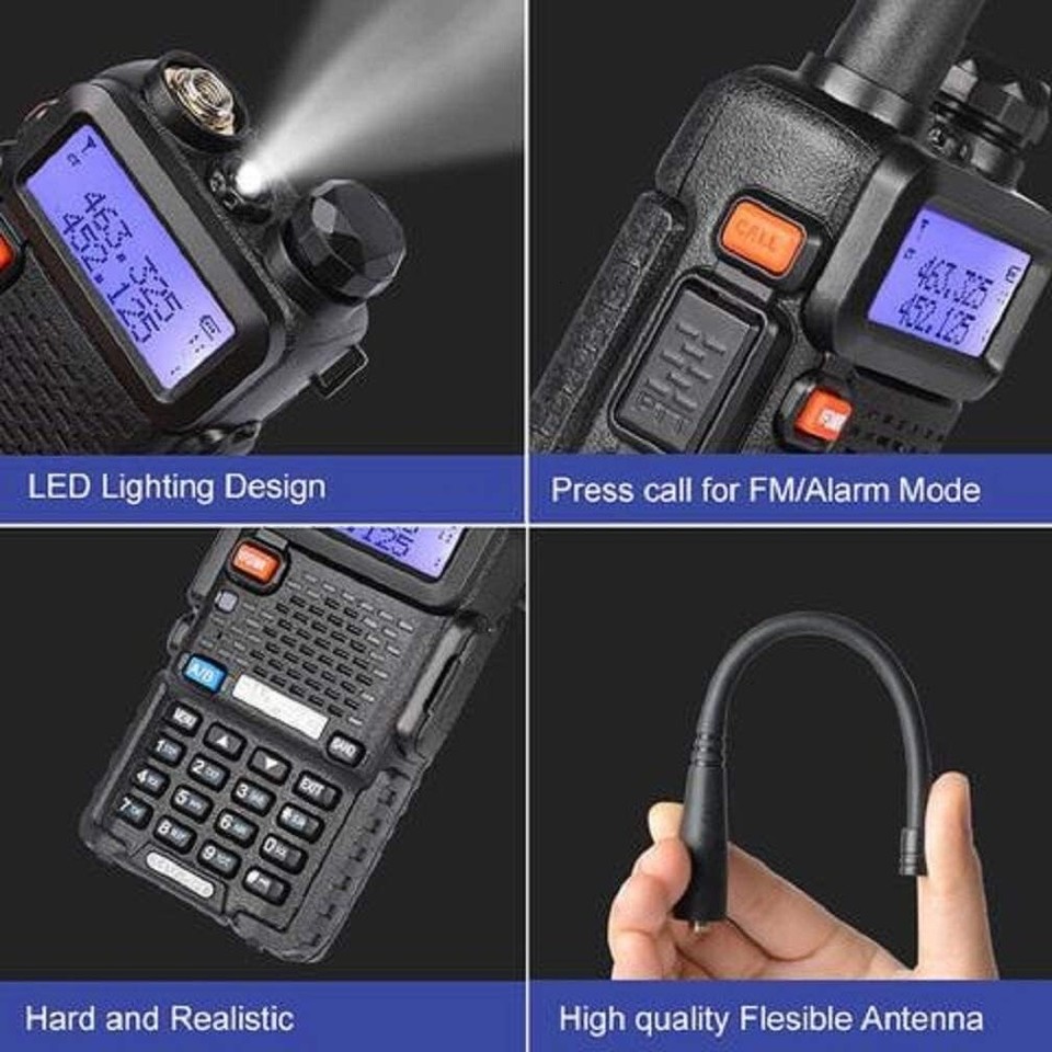 Digital Handheld Radio Scanner VHF FM EMS Ham 2 Way Transceiver Dual ...