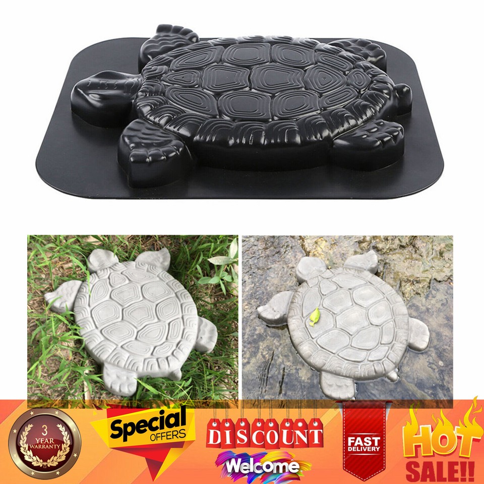 Turtle Stepping Stone Mold Concrete Cement Mould Garden Path Lawn Paver ...