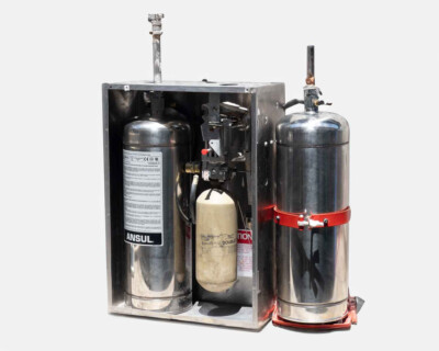 Ansul Firemaster Wet Chemical Fire Suppression System 2 3-Gallon Tanks ...