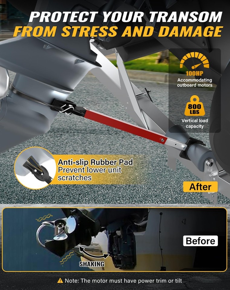 Transom Saver Outboard Motor Support One Piece Casting Adjustable Boat ...