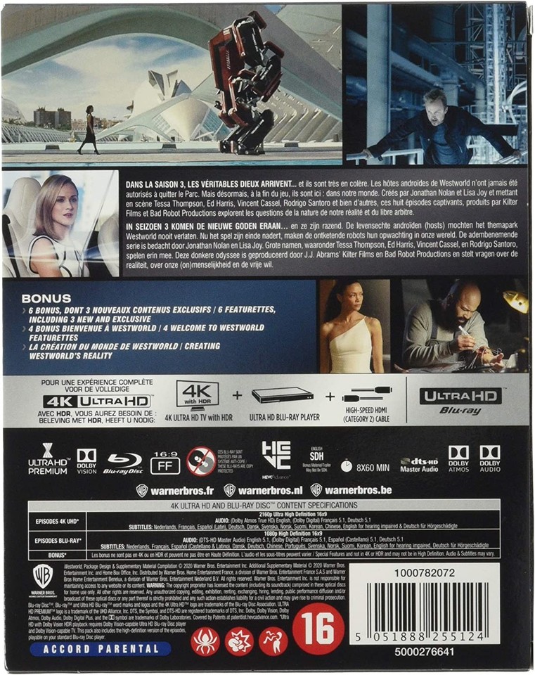 Westworld, saison 3 4k Ultra-HD (4K UHD Blu-ray) Ed Harris Evan Rachel ...