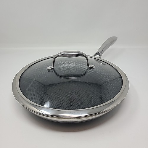 HexClad Hybrid Nonstick 11-Inch Frying Pan with Tempered Glass Lid | eBay