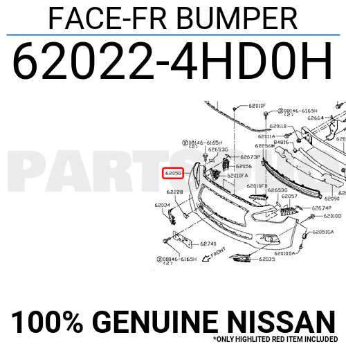 620224HD0H Genuine Nissan FACE-FR BUMPER 62022-4HD0H | eBay