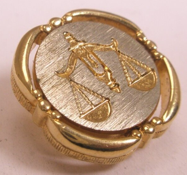 Libra Zodiac Balance Scales Birth Sign Vintage Tie Tack Lapel Pin j16 ...