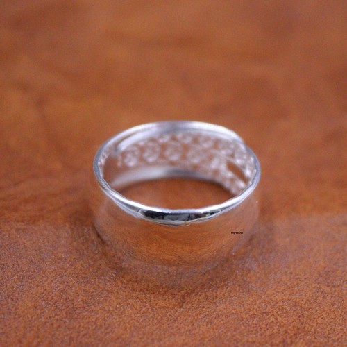 1PC Pure 999 Fine Silver Band Men Women Gift Lucky Fu 8mm Glossy Ring ...