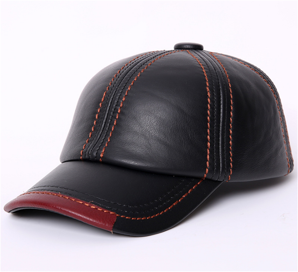 Fashion Durable Genuine Leather Baseball Cap Leather Hats for Men | eBay