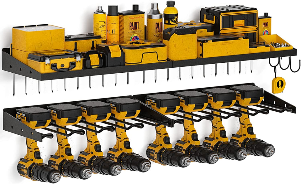 Power Tool Organizer with Charging Station Drill Holder Wall Mount | eBay