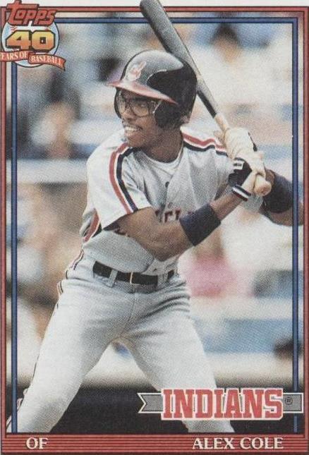 1991 Topps - Alex Cole #421 A* Before Copyright; Barely Visible 40th ...