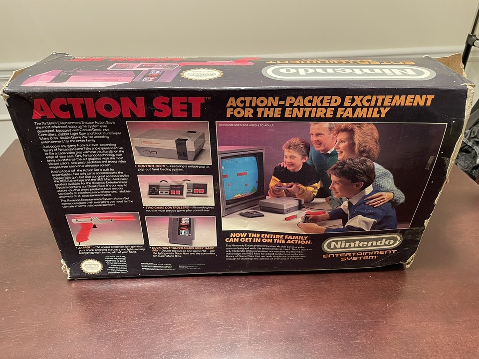 Nintendo NES Action Set Complete with Box Tested + Works + 4 Original ...
