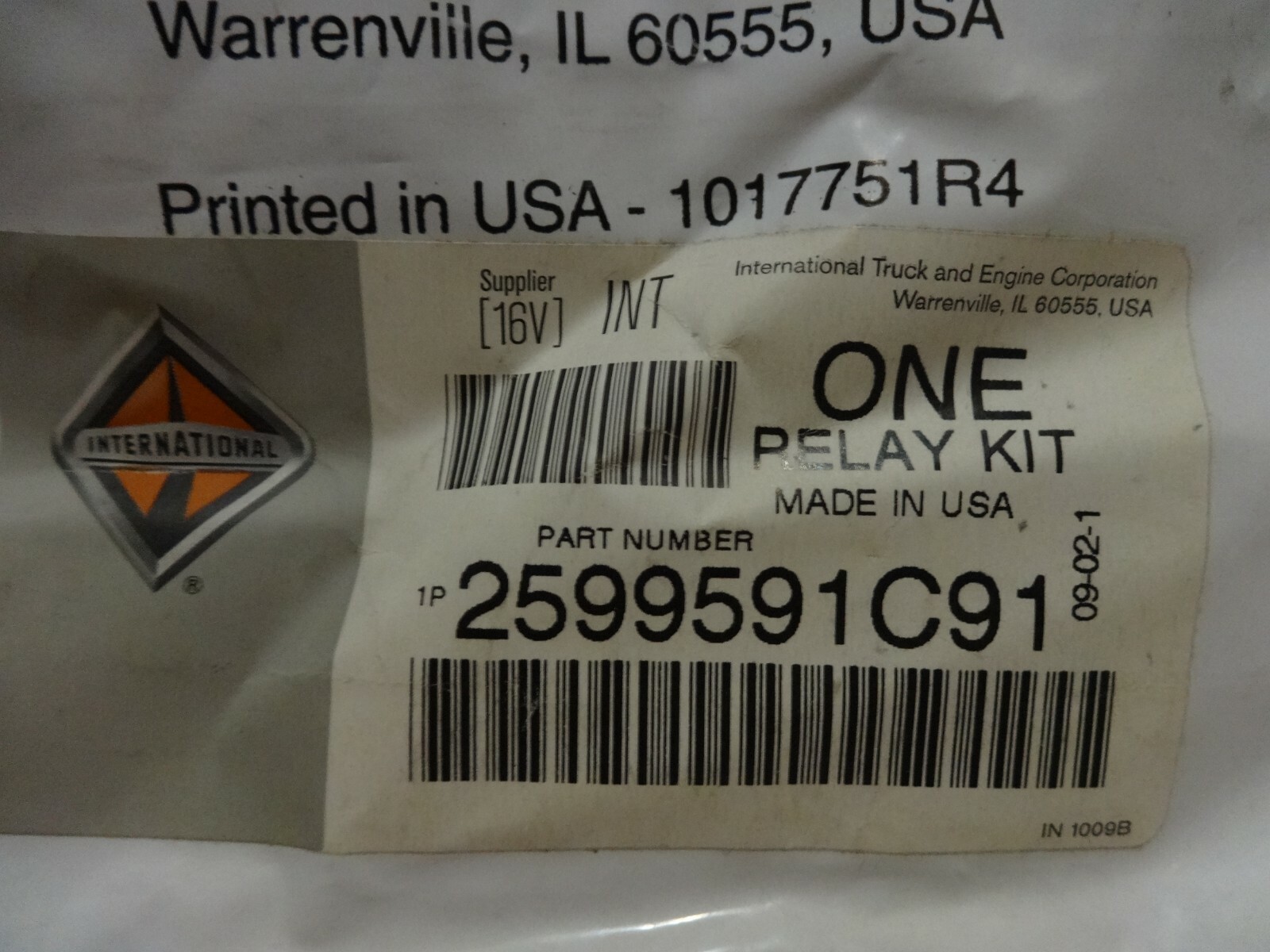 2599591C91 RELAY KIT INTERNATIONAL NAVISTAR HEADLIGHT / HORN RELAY KIT ...