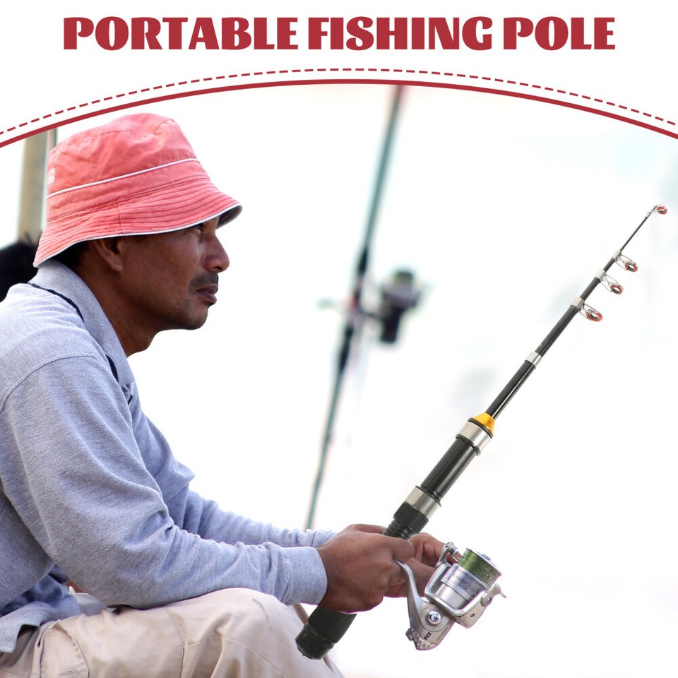 Portable Fishing Rod Compact Kit Telescopic Tackle Mini Sea Pole Baby ...