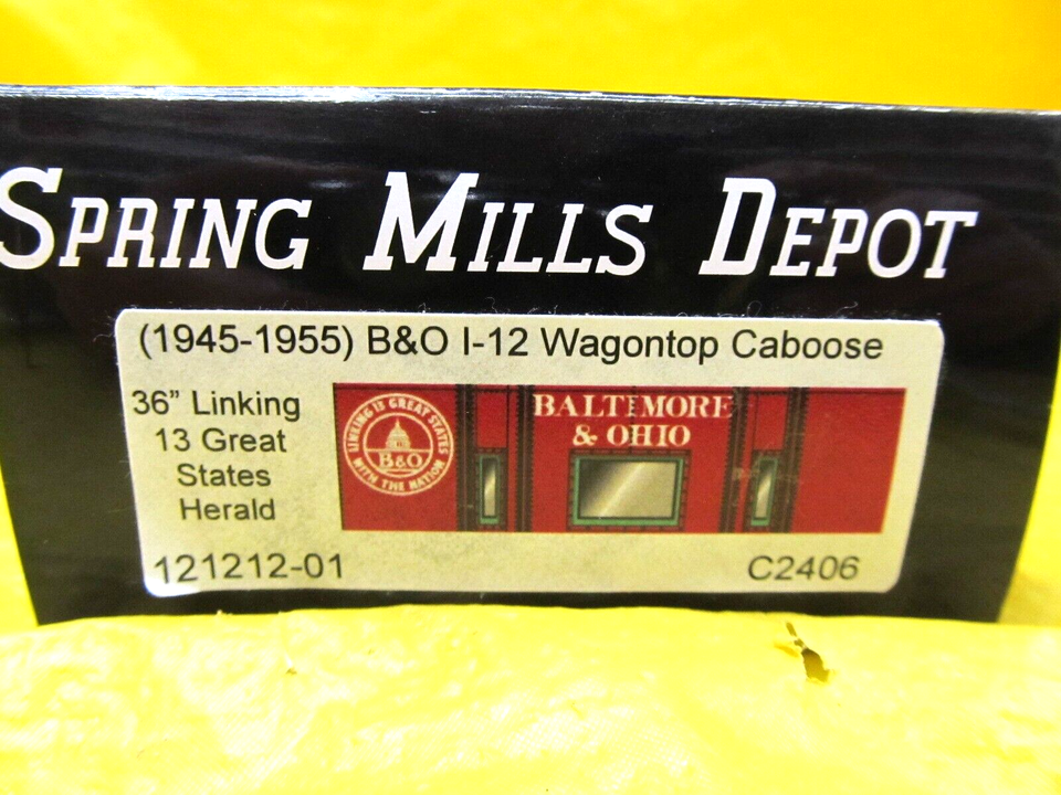 Spring Mills Depot HO 121212-01 B&O Wagontop Caboose is New in Box | eBay