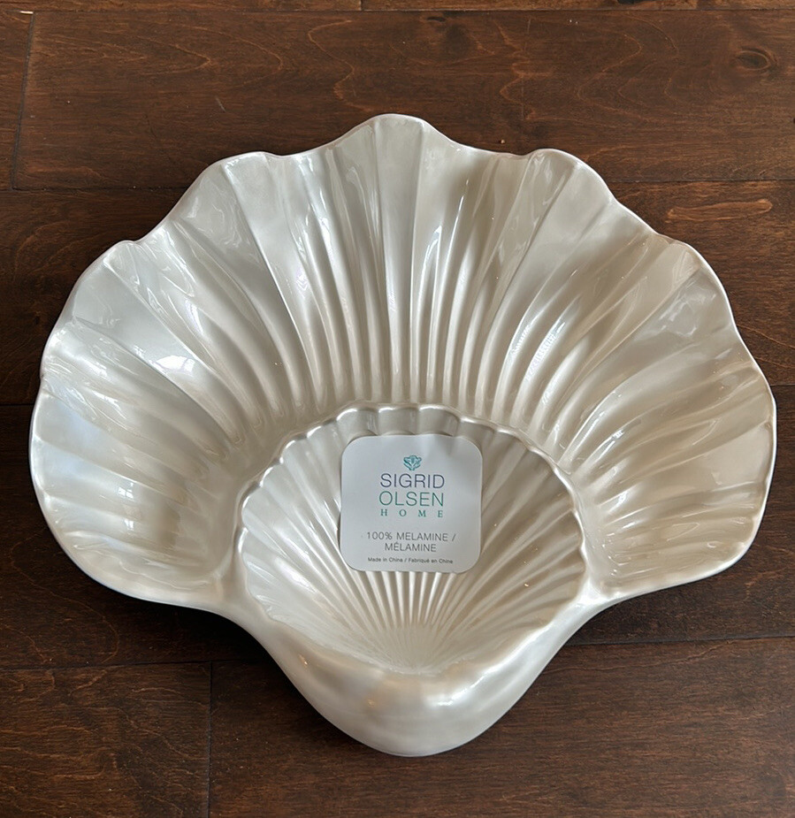 Sigrid Olsen Chip N Dip Platter New Oyster Clam Nautical Melamine Off ...