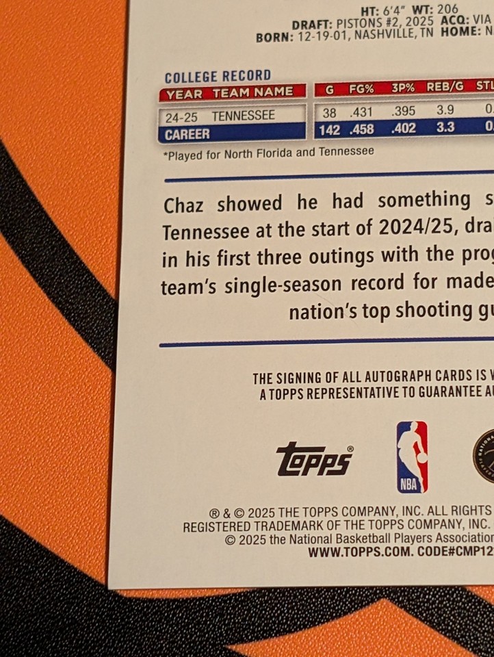 2025 Topps Flagship Real One Rookie Autograph Chaz Lanier #TFRR-CL | eBay