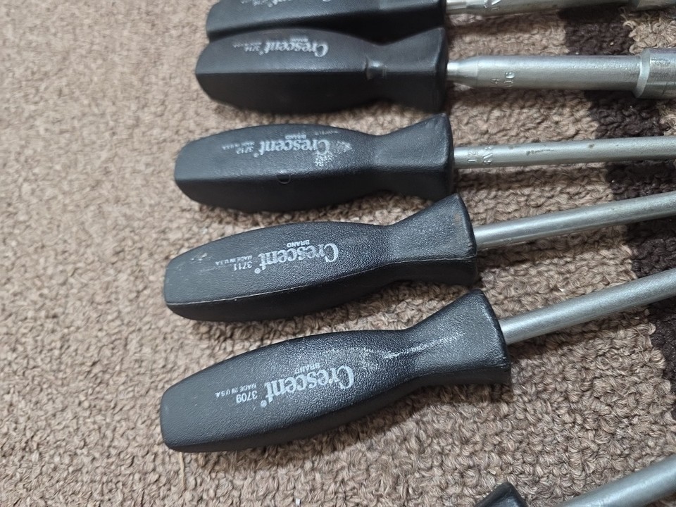 VTG 7pc Crescent Nut Driver Set 3/16" to 1/2" SAE Black Handle USA W ...