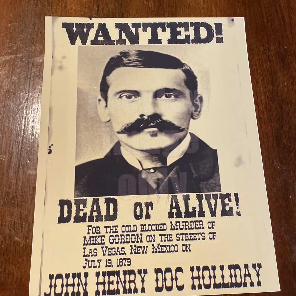 Doc Holliday Gezocht Poster KIRKLAND Wyatt Earp, Doc Holliday, Morgan
