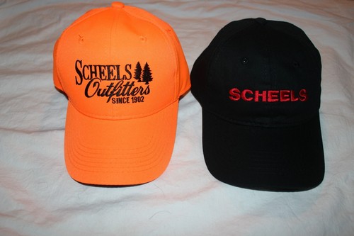 2 Scheels Outfitters Adjustable Baseball Caps Hats - Orange & Black ...