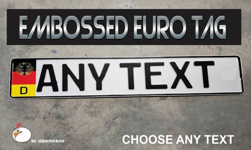 German VW european German car license plate tag bmw audi porsche tessla ...