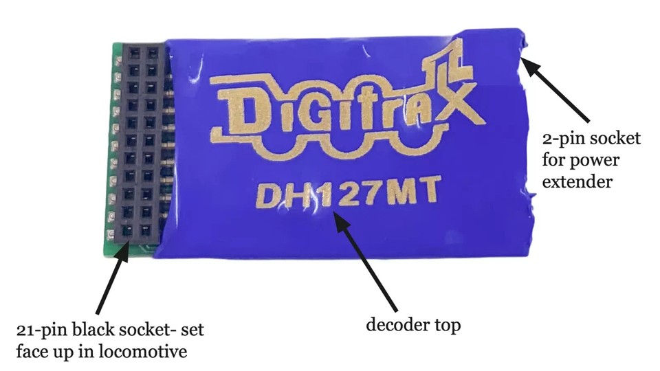 Digitrax DH127MT ~ New 2026 ~ DCC 21 Pin Mobile Motor Decoder ~ HO ...