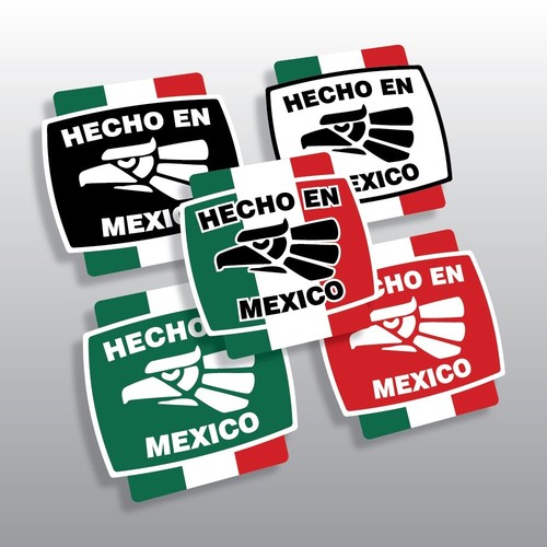 MADE IN MEXICO - HECHO EN MEXICO Vinyl Sticker Flag Background (2 ...