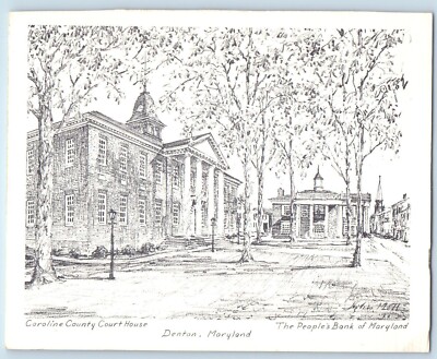 c1940 Denton Maryland Vintage Postcard Caroline County Court House ...
