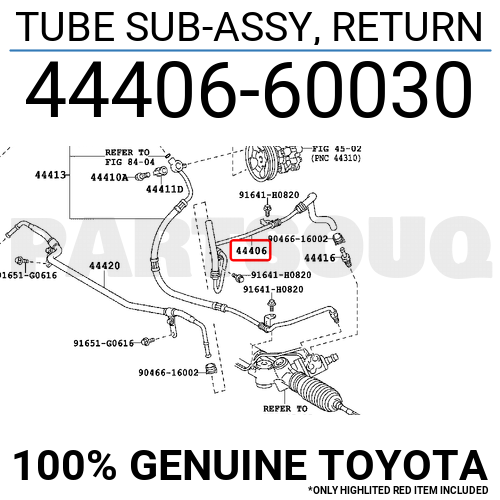 4440660030 Genuine Toyota TUBE SUB-ASSY, RETURN 44406-60030 | eBay