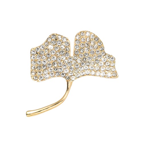 Fashion Crystal Ginkgo Leaf Brooches For Women Luxury Pins Clothing ...