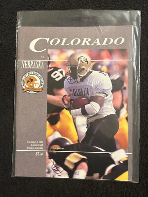 COLORADO VS NEBRASKA FOOTBALL GAME PROGRAM NOV 4 1989 NICE GRADE M323 ...