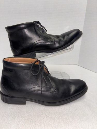 Sz 9 Clarks Collection Black Dress High Top Leather Boots Shoes 15770 ...