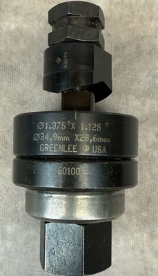 Greenlee No. 60098 1.125 × 1.375 Double D Punch Unit knockout made in U ...