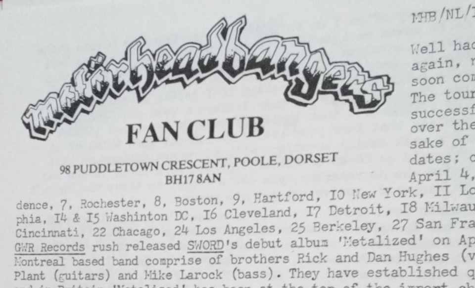 Motorhead- Phil Taylor Collection, 3 Motorheadbangers Bulletins ...