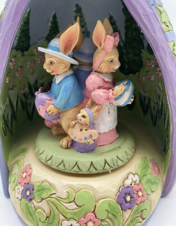 Jim Shore Easter Joy Is All Around Easter Bunny Lighted Rotator 11"T ...