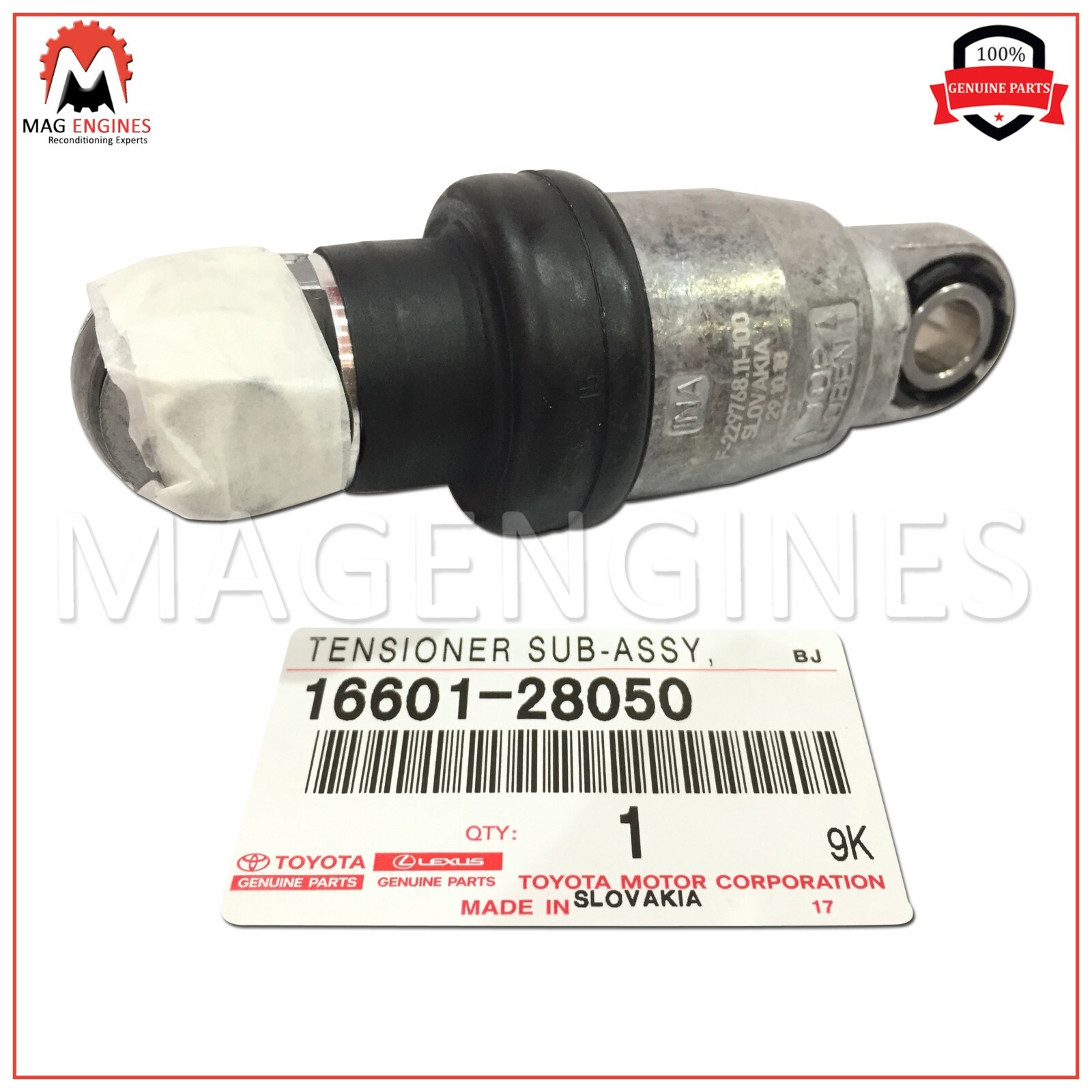 16601-28050 GENUINE OEM TENSIONER SUB-ASSY, V-RIBBED BELT 1660128050 | eBay