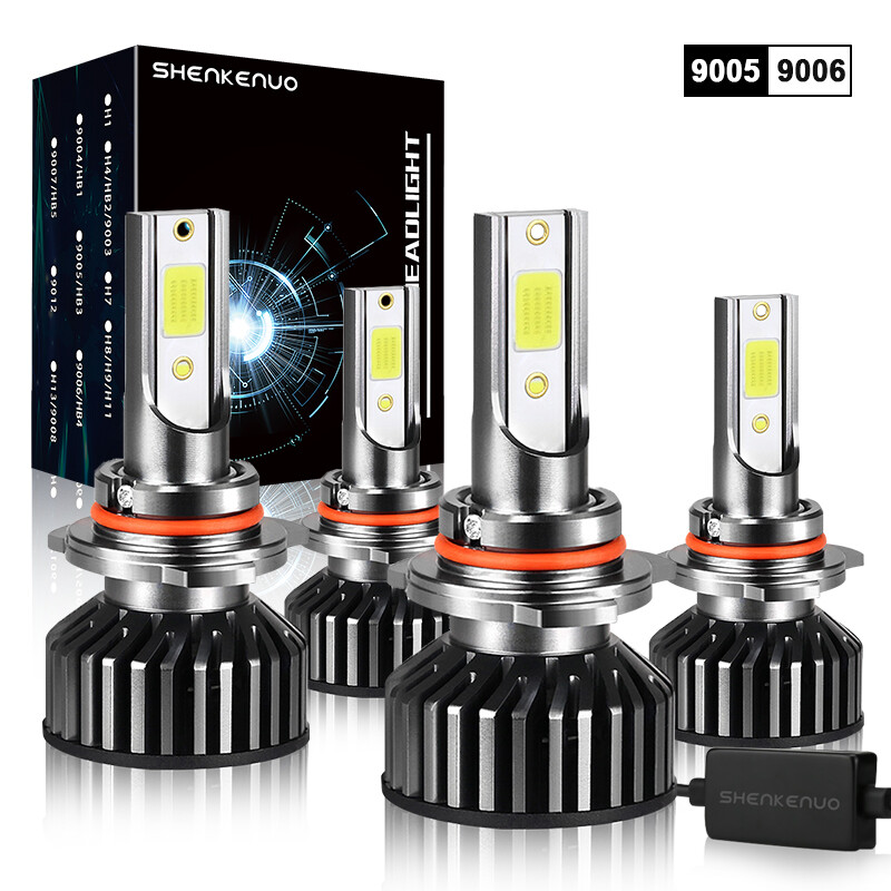 4X SHENKENUO 9005 9006 LED Headlight Kit Bulbs Hi Low Beam White Lamp ...