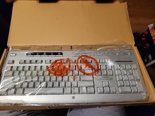 HP Keyboard Wired Model 5187 With Media Control Keys In Original Open ...
