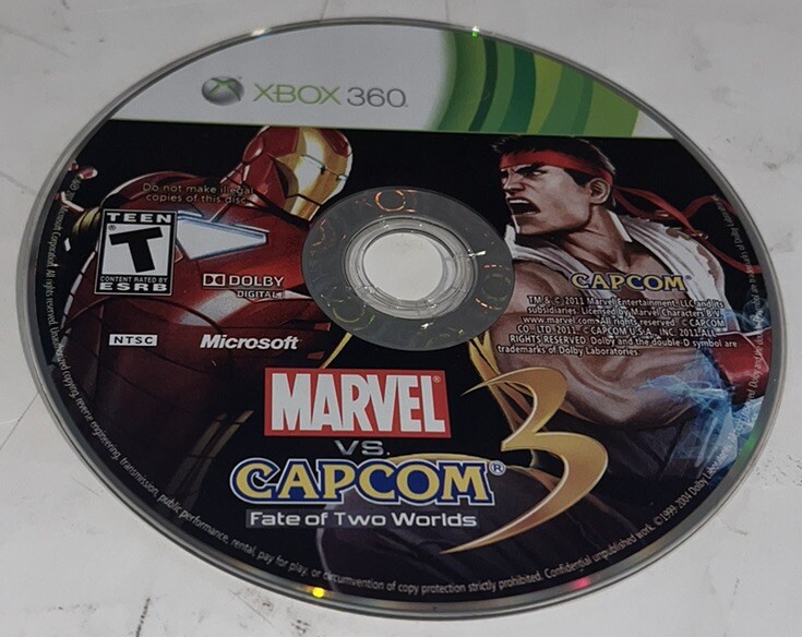 Marvel vs. Capcom 3: Fate of Two Worlds (Microsoft Xbox 360, 2011) Disc ...