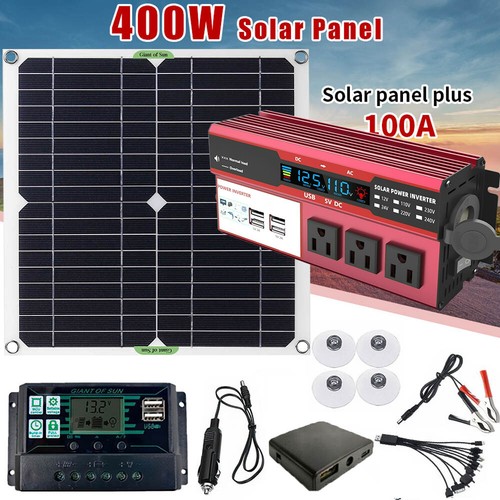 Complete Solar Panel Kit 4000W Power Inverter 12V Battery Charger ...