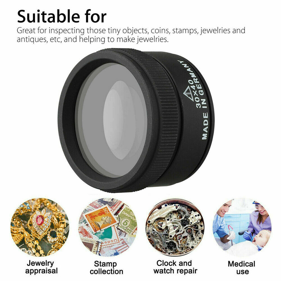 2 Pack 40X Magnifying Loupe Jewelry Eye Glass Magnifier Loop Watch ...