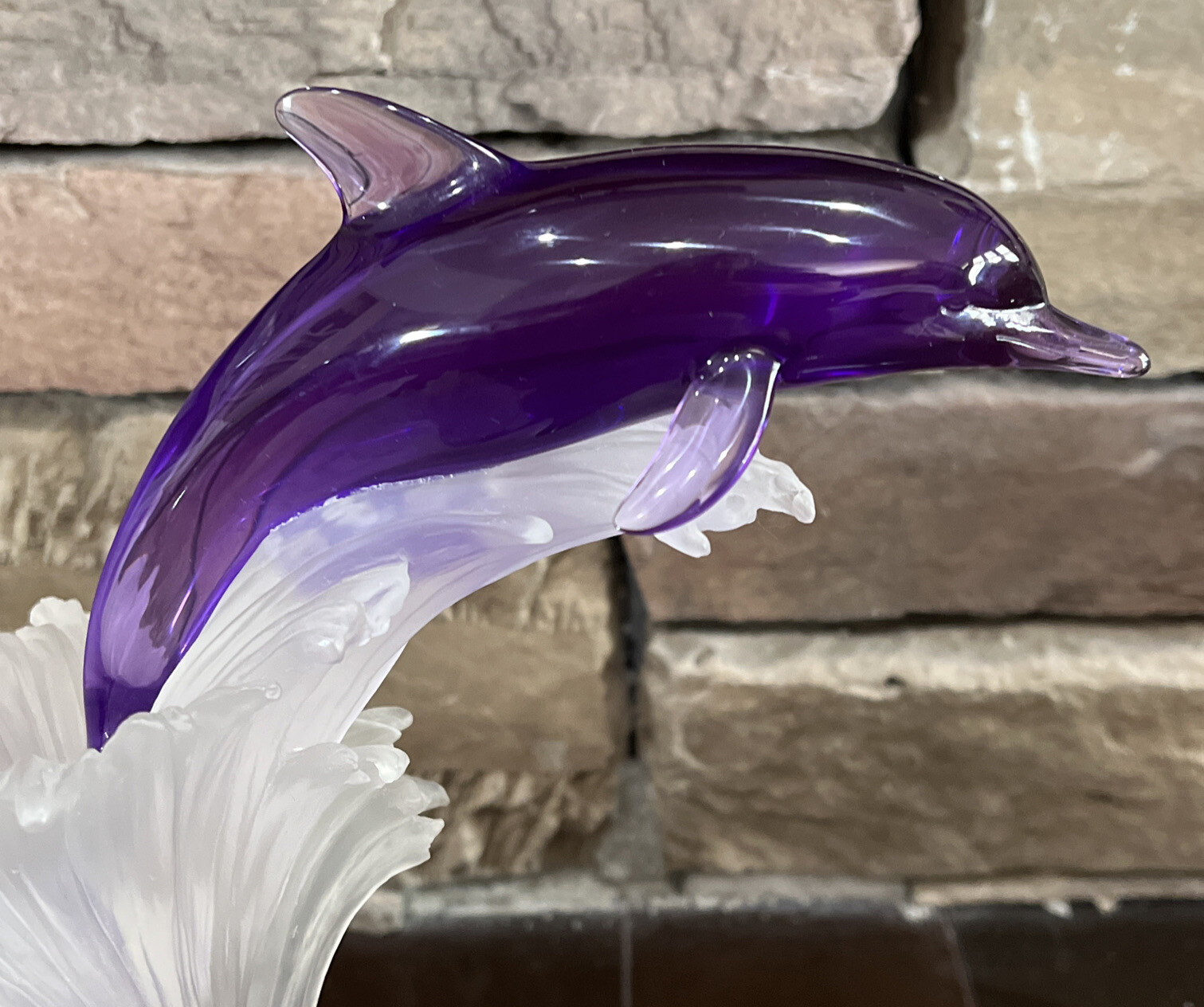 Dolphin Rhapsody Lenox Acrylic Statue Figurine 2002 Purple Jumping ...