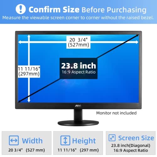 23.8 Inch Computer Privacy Screen Filter for 16:9 23.8'' Privacy Screen ...