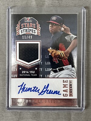 2015 Panini USA Baseball Stars & Stripes Hunter Greene Autograph 11/49 ...