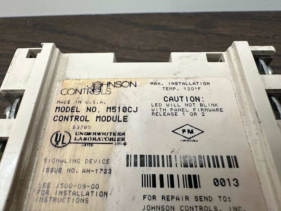 JOHNSON CONTROLS M510CJ CONTROL RELAY MODULE FIRE ALARM FREE SHIPPING ...