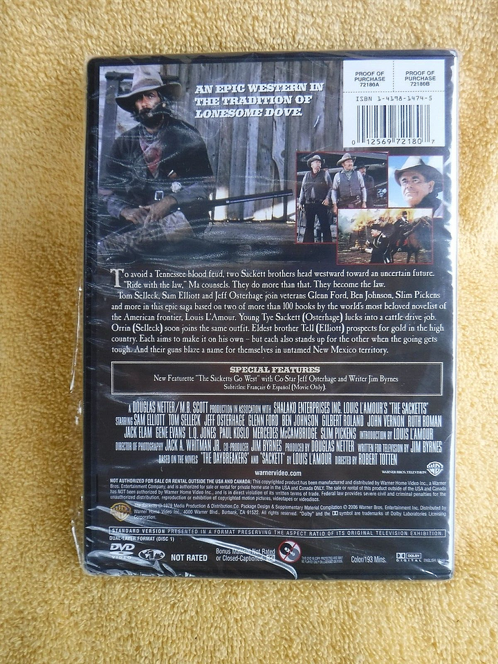 NEW/SEALED 2 DVD SET! LOUIS L'AMOURS THE SACKETTS SERIES TOM SELLECK ...
