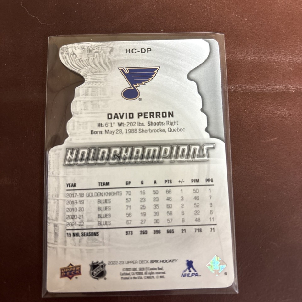 David Perron 2022-23 Spx Holochampions 208/299 | eBay