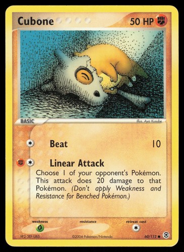 Cubone 60/112 Common Pokemon FireRed & LeafGreen MP | eBay