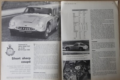 Original 1968 TVR VIXEN 1600 Motor magazine road test No 47/66 | eBay