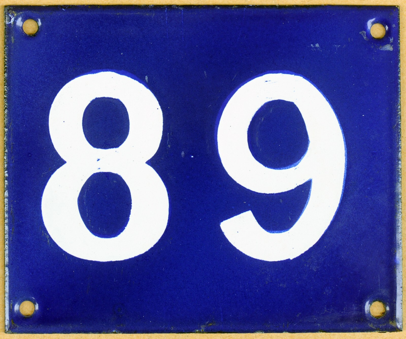 Old Australian used house number 89 door gate enamel metal sign in ...