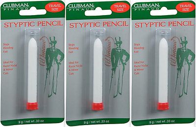 CLUBMAN Styptic Pencils STOPS BLEEDING FAST Non Stinging ( 3 pack) | eBay