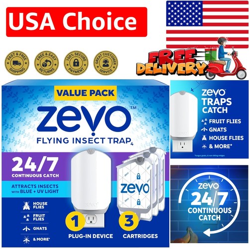 Discreet Plug-In Fly Trap - Includes 3 Cartridges for Hassle-Free ...